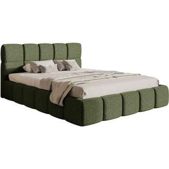 Selsey Selsey CLOUDY - Bett mit Polsterrahmen, Chenille-Bezug in Olivgr&uuml;n, 180 cm
