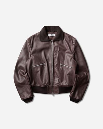 Our Legacy Women s Mini Bomber Jacket Matted Brown