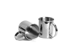 Echtwerk Set de 2 gobelets en cuivre, Verres incassables en acier inoxydable, Set de cocktail, pour le gin, la bi&egrave;re et les boissons froides, Edition Argent, 1