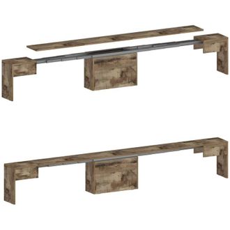 Dmora Bank Quedan, Set mit 2 Sitzgelegenheiten f&uuml;r den Esstisch, ausziehbare B&auml;nke, 290x25x45 cm, Ahorn - Dmora