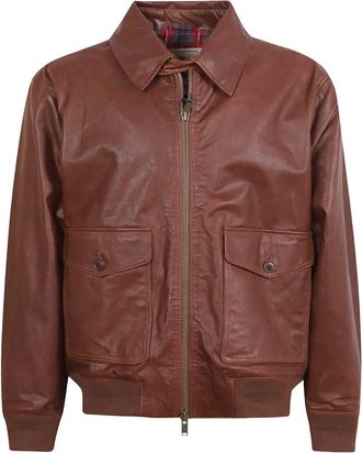 Baracuta Blouson Bomber en Cuir - Homme - Vestes - Brun - Taille: XS