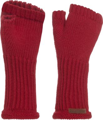 Knit Factory Cleo Handstulpen - Fingerlose Handschuhe - Gestrickte Handschuhe für Winter - Damen Handstulpen aus Wolle - Hochwertige Qualität - Bordeaux