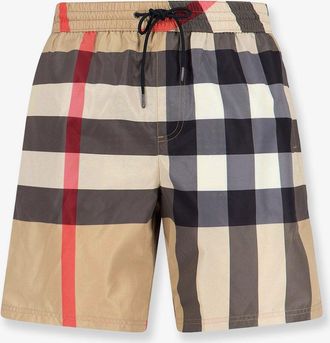 Burberry Nylon swim trunk with Check print - BURBERRY - gender_Man