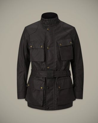 Belstaff Veste Ic&ocirc;ne Trialmaster Moto Pour Homme Coton Cir&eacute; Noir S