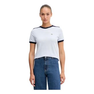 Lacoste Femme, Tops, Bleu, Taille: 42 FR T-shirt Petit Piqu&eacute; en coton R&eacute;&eacute;dition