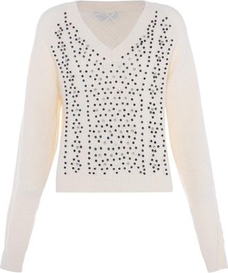 Faina Pullover Damen Wollwei&szlig;