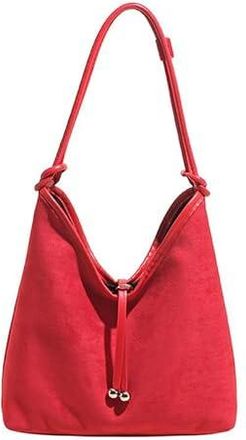 Generic Garhomtur Sac à bandoulière en daim pour femme - Grande capacité - Sac fourre-tout en daim synthétique - Sac à main décontracté pour le shopping, les 