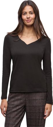 Street One Shirt mit Herzausschnitt Darkest Brown 46