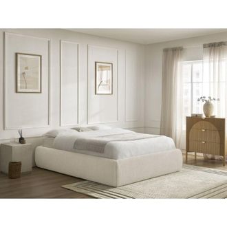 BOBOCHIC Bobochic - Sommier coffre inera tissu bouclette 140x190 Beige