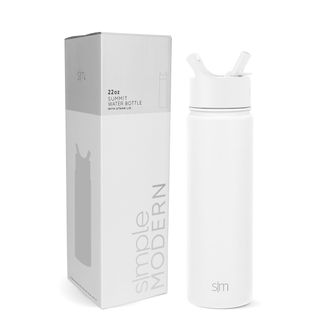 Simple Modern Trinkflasche mit Strohhalm | Wasserflasche Edelstahl Isolierte für den Sport Fitnessstudio | Summit | 650ml | Winter White