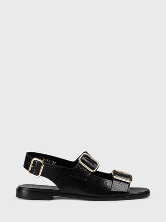Doucal's Sandalen aus Leder mit Python-Print