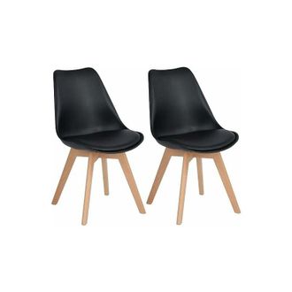 Eggree Eggree - Lot de 2 chaises de salle à manger design contemporain scandinave-Noir