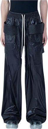Rick Owens Homme, Pantalons, Noir, Taille: S Creatch Wide Cargo Drawstring Pants