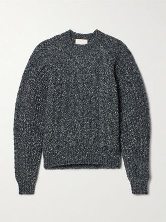 Isabel Marant Kallie Pullover Aus Bouclé Mit Zopfstrickdetails - Grau
