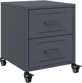 vidaXL Nachttisch Anthrazit 36x39x43,5 cm Stahl Vidaxl