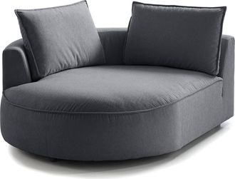 Studio Copenhagen home24 Modulottomane Grau/Steingrau Webstoff Saia 126 x 154cm Ausrichtung links Modern