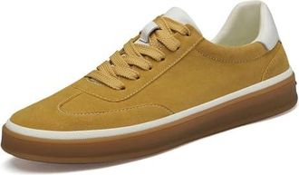 Generic NYSBH Tenis Masculino Chaussures de skate en cuir pour homme Chaussures de marche d&eacute;contract&eacute;es classiques &agrave; lacets, jaune, 41 1/3 EU