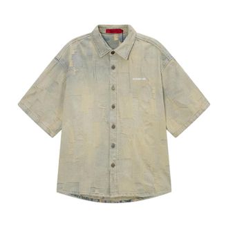 Acupuncture Acupuncture - Chemise Patchwork - Homme - Chemises - Bleu - Taille: L