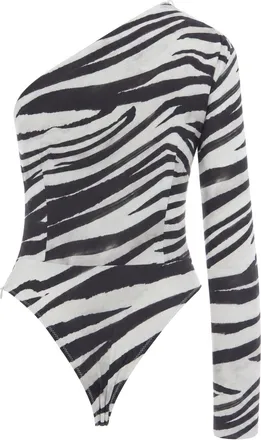 Patrizia Pepe Zebra Print Bodysuit - Black