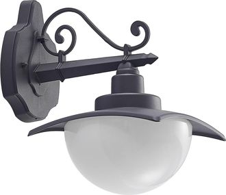 Lindby Wandleuchte au&szlig;en Elinda (spritzwassergesch&uuml;tzt (Landhaus, Vintage Rustikal) in Schwarz aus Aluminium (1 flammig E27) - Au&szlig;enwandleuchten Wandlampe Le