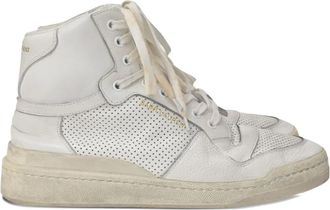 Saint Laurent baskets SL24 à design perforé - Blanc