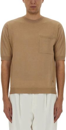 Moschino Homme, Pulls, Beige, Taille: S Pull en laine et soie M dor&eacute;