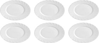 Arcoroc ARC D6887 Trianon Uni Teller flach, 19.5cm, Opalglas, weiß, 6 Stück