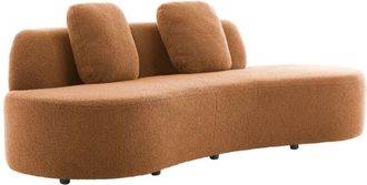 Sweeek Organisches Sofa, 3-Sitzer mit Boucl&eacute;-Bezug, Boucl&eacute;, Camel