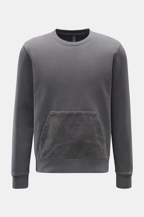 04651/ Herren - Rundhals-Sweatshirt Cord Crew grau
