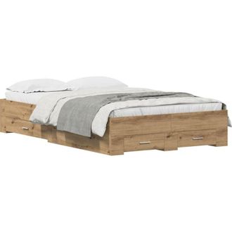 vidaXL Cadre de lit avec tiroirs chêne artisanal 120 x 200 cm Vidaxl