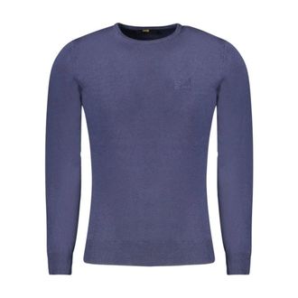 Cavalli Blauer Crew Neck Polyester Pullover Herren - - Knitwear - Herren - Blau - 2XL