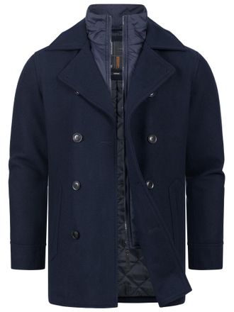 Indicode Herren INLunil Kurzmantel mit Stehkragen | Herrenmantel Mantel aus Wollmix für Männer Sky Captain, XL