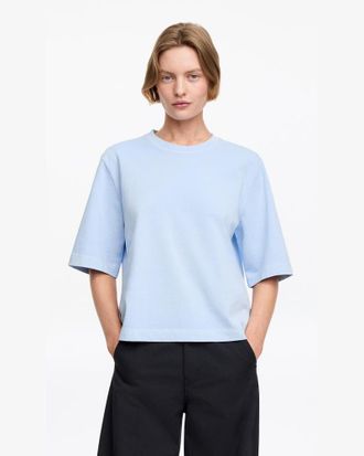 Arket Kastiges Signature-T-Shirt -Blau