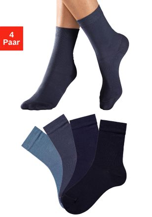 H.I.S Socken H.I.S, Damen, Gr. 27-30, blau (jeans, blau), Obermaterial: 78% Baumwolle, 20% Polyamid, 2% Elasthan, unifarben, elastisch, Socken Socken, in un