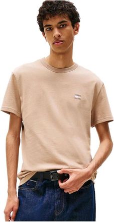 Tommy Jeans Homme, Tops, Beige, Taille: M TShirt MC logo coton