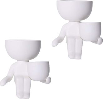 Hemoton 2stücke Keramik Pflanztopf Kreativ Cartoon Sukkulenten Topf Home Decor Blumentopf Miniatur Blumentopf Für Schreibtisch Fensterbank Büro Geschenk