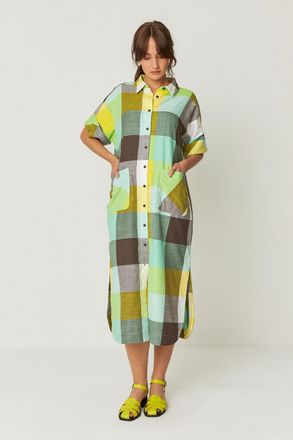 SKFK Damen vegan Hemdkleid Maiza Mehrfarbig