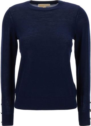 Michael Kors Femme, Pulls, Bleu, Taille: 42 FR Pull en m&eacute;lange de laine m&eacute;rinos