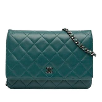 Chanel Portefeuille sur cha&icirc;ne Pre-owned - Femme - Pre-owned - Vert - Taille: ONE Size