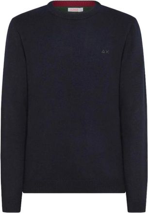 Sun 68 Homme, Pulls, Bleu, Taille: S Couleur Unie Style Rond