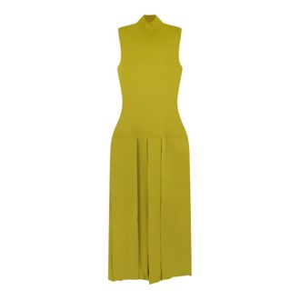 Alaia Femme, Robes, Jaune, Taille: 36 FR Robe Longue Pliss&eacute;e