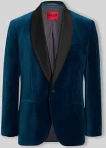 HUGO BOSS Slim Fit Smoking mit Samtstruktur