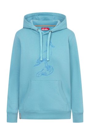 Derbe Hoodie Sturmmöwin Mono Damen Türkis Hellblau Kapuzenpullover GOTS XL | Hamburg | Kapuze | Pullover | Sweat