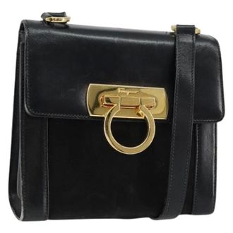 Ferragamo Sac bandouli&egrave;re en cuir Pre-owned - Femme - Pre-owned - Noir - Taille: ONE Size