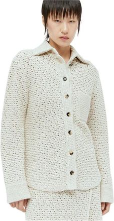 Bottega Veneta Femme, Blouses et Chemises, Beige, Taille: 36 FR Textured Knit Shirt
