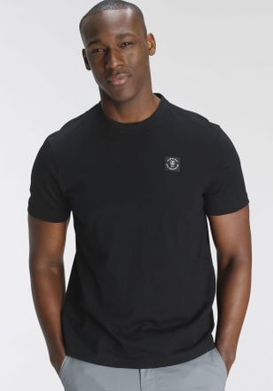 DELMAO Rundhalsshirt DELMAO, Herren, Gr. 4XL (68/70), schwarz, Single Jersey, Obermaterial: 100% Baumwolle, unifarben, Basic, regular fit, Rundhals, Shirts R