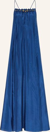 Zimmermann Seidenkleid Aster Gathered Bead Mit Schmucksteinen blau
