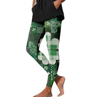 Generic St Legging pour femme - Taille haute - Anti-roulis - Legging de yoga - Legging d&eacute;contract&eacute; - Pantalon de grossesse dhiver, vert noir, XXL