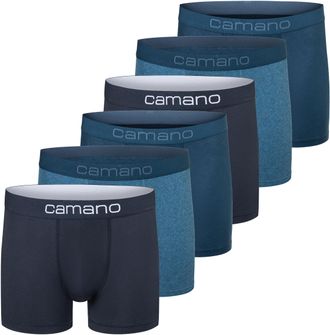 Camano Boxershorts CAMANO comfort, Herren, Gr. XXL, blau (blau, mix), Obermaterial: 95% Baumwolle, 5% Elasthan, eng, Unterhosen, mit Stretch-Logobund