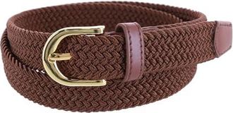 CTM Ceinture élastique tressée pour femme, marron, S